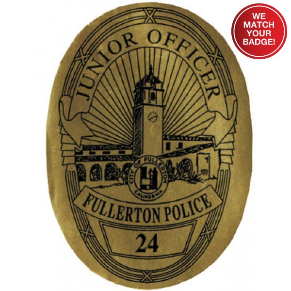 Stick On Jr Oval Police Badges - #3199 - Stick On Jr. Badges - Junior ...